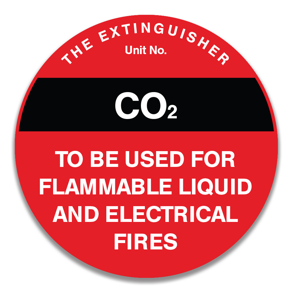 EXTINGUISHER ID CO2 SIGN - Safety Sign and Label